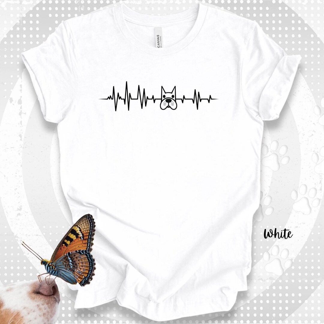 Dog Lover T-shirt EKG Heartbeat Graphic Dog Symbol Combined Within ...