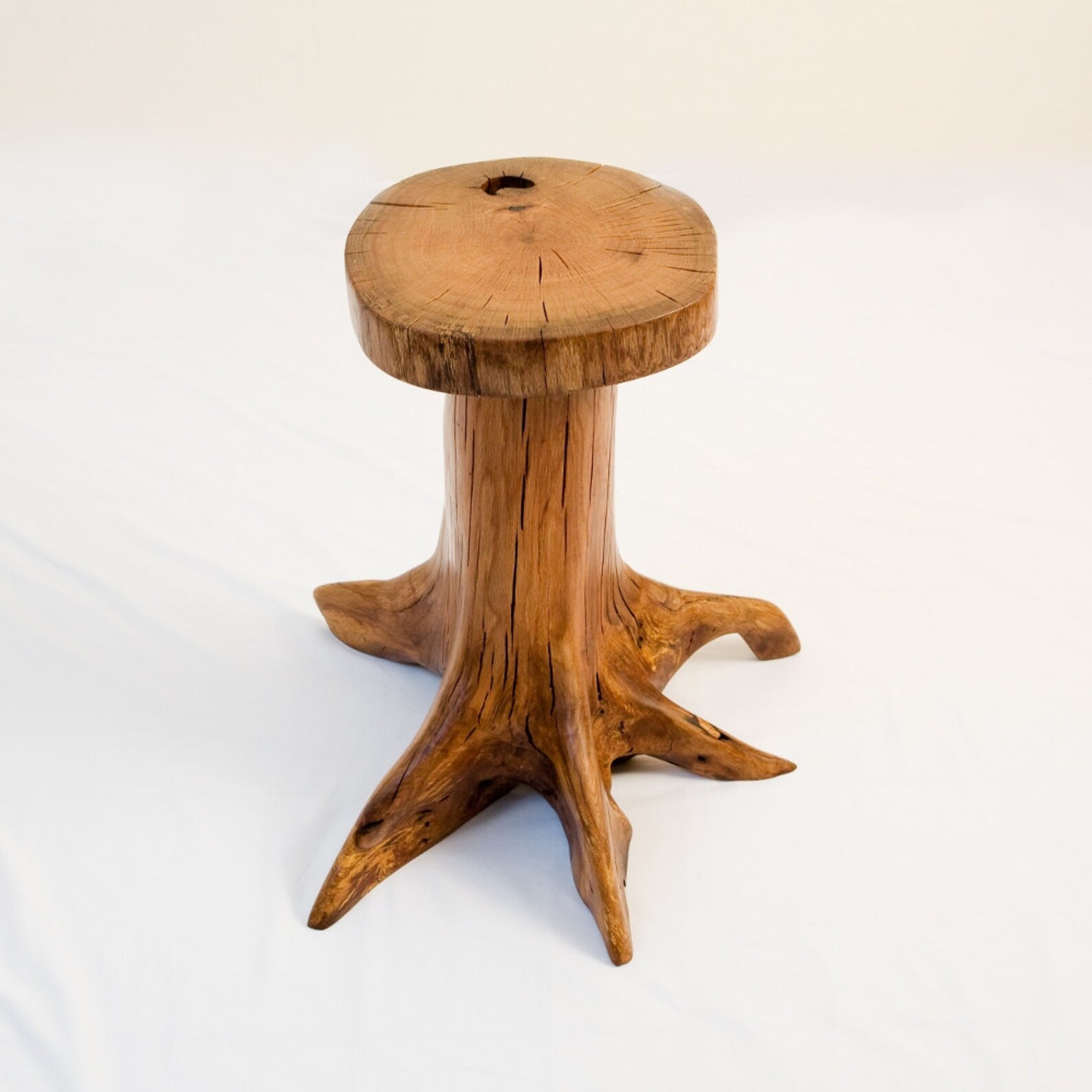 Red Oak Tree Stump End Table - Etsy