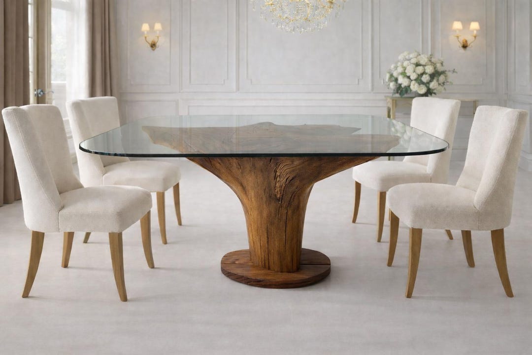 Smoky Mountain Oak Tree Stump Dining Table – Unique Root Table - Etsy