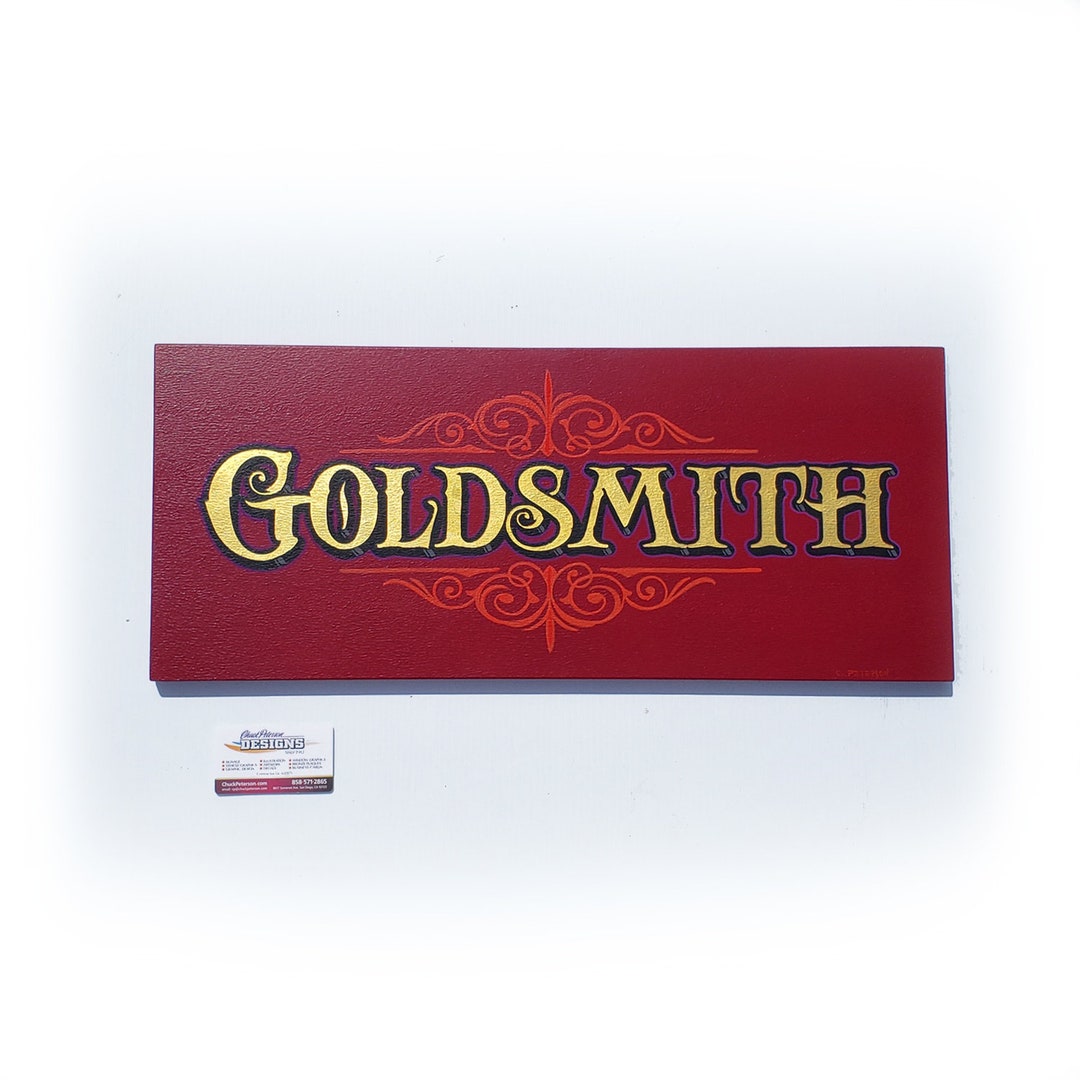 Goldsmith Sign Handpainted Gilded 23K Gold Leaf - Etsy