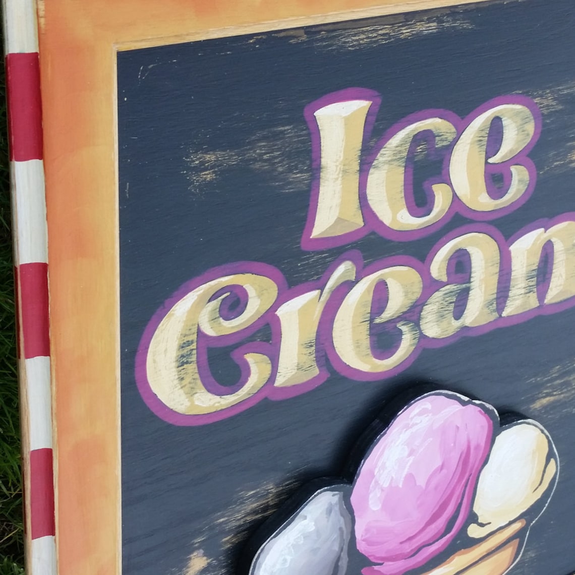 Ice Cream Sign Hand Painted - Etsy