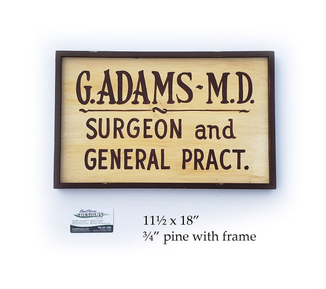 Gunsmoke Doc Adams Office Sign Replica Hand Painted - Etsy