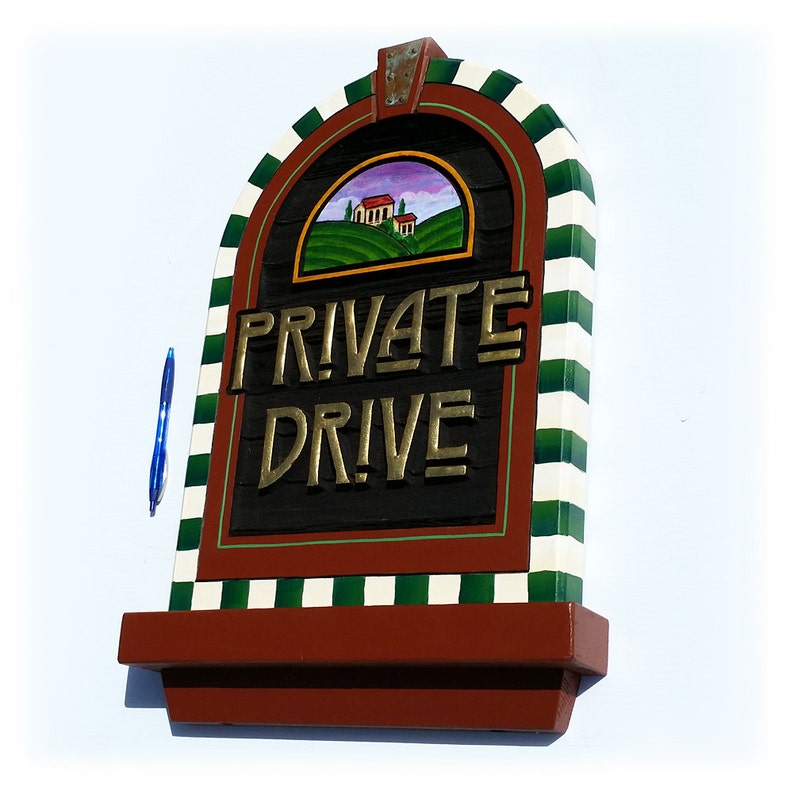 Private Drive Sign 22k Gold Leaf Sand Carved - Etsy