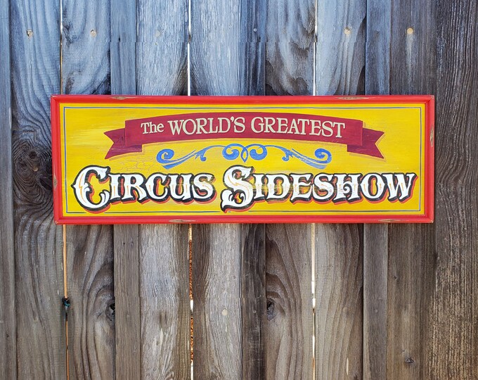 Circus Sideshow Old Time Painted Sign 12x36 - Etsy