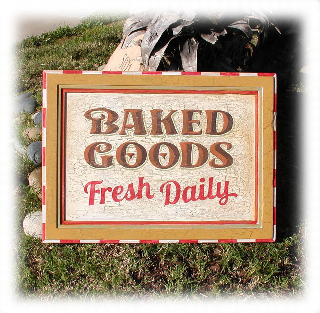 Baked Goods Sign | Old Fashioned | Hand Painted - Etsy