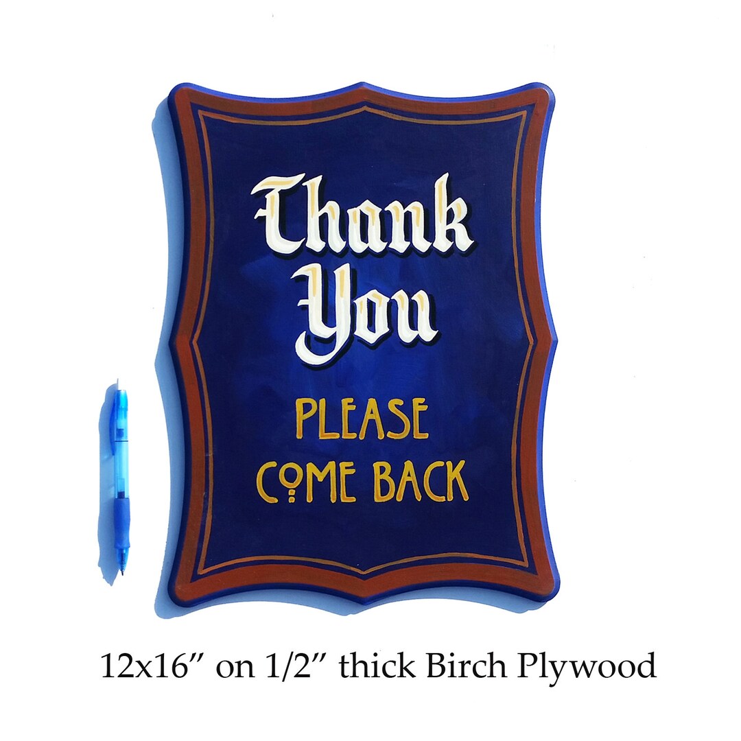 Thank You Please Come Back Hand Painted Sign - Etsy