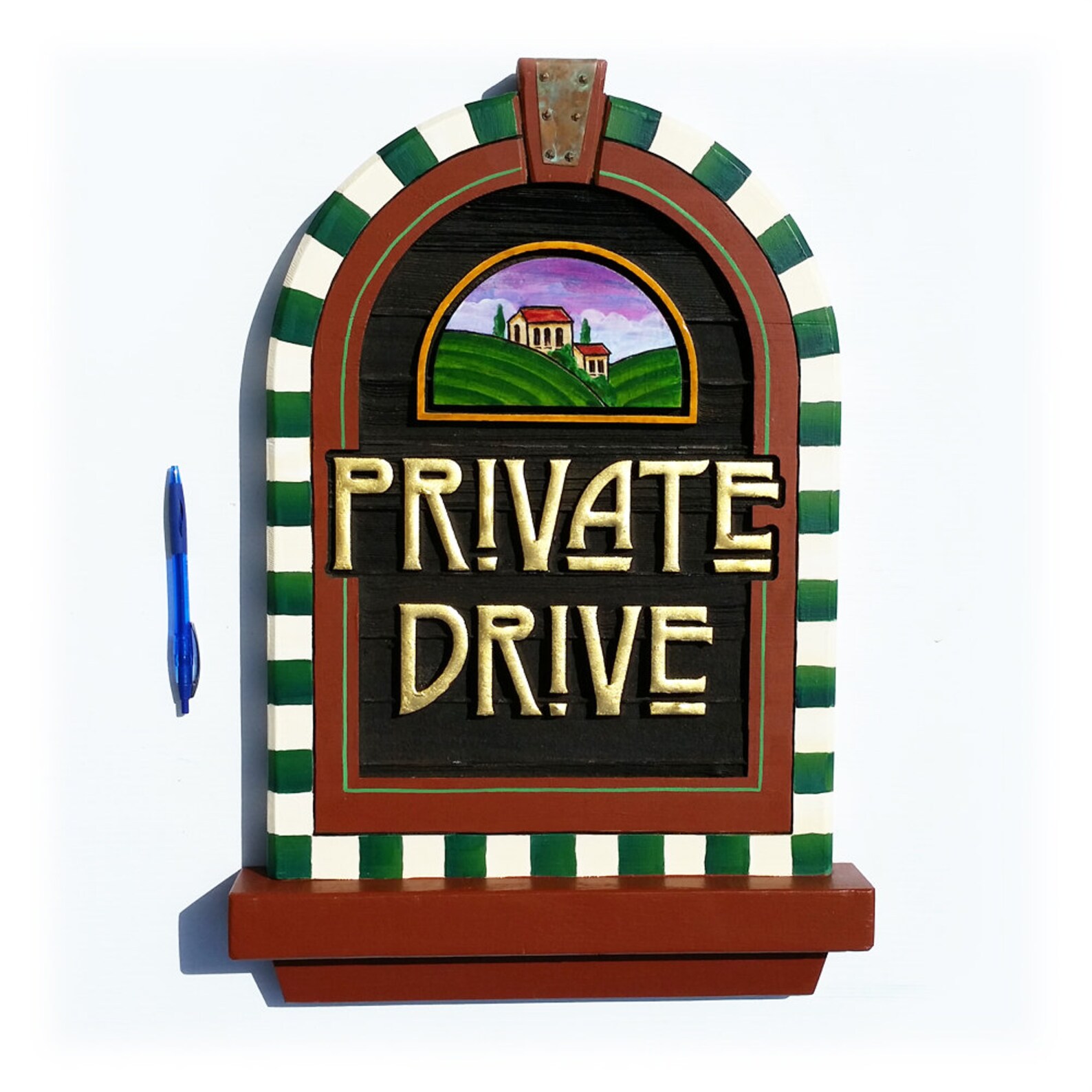 Private Drive Sign 22k Gold Leaf Sand Carved - Etsy