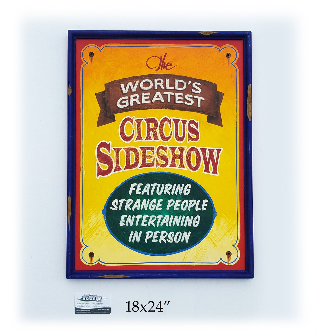 Circus Sideshow Old Time Painted Sign 18x24" - Etsy