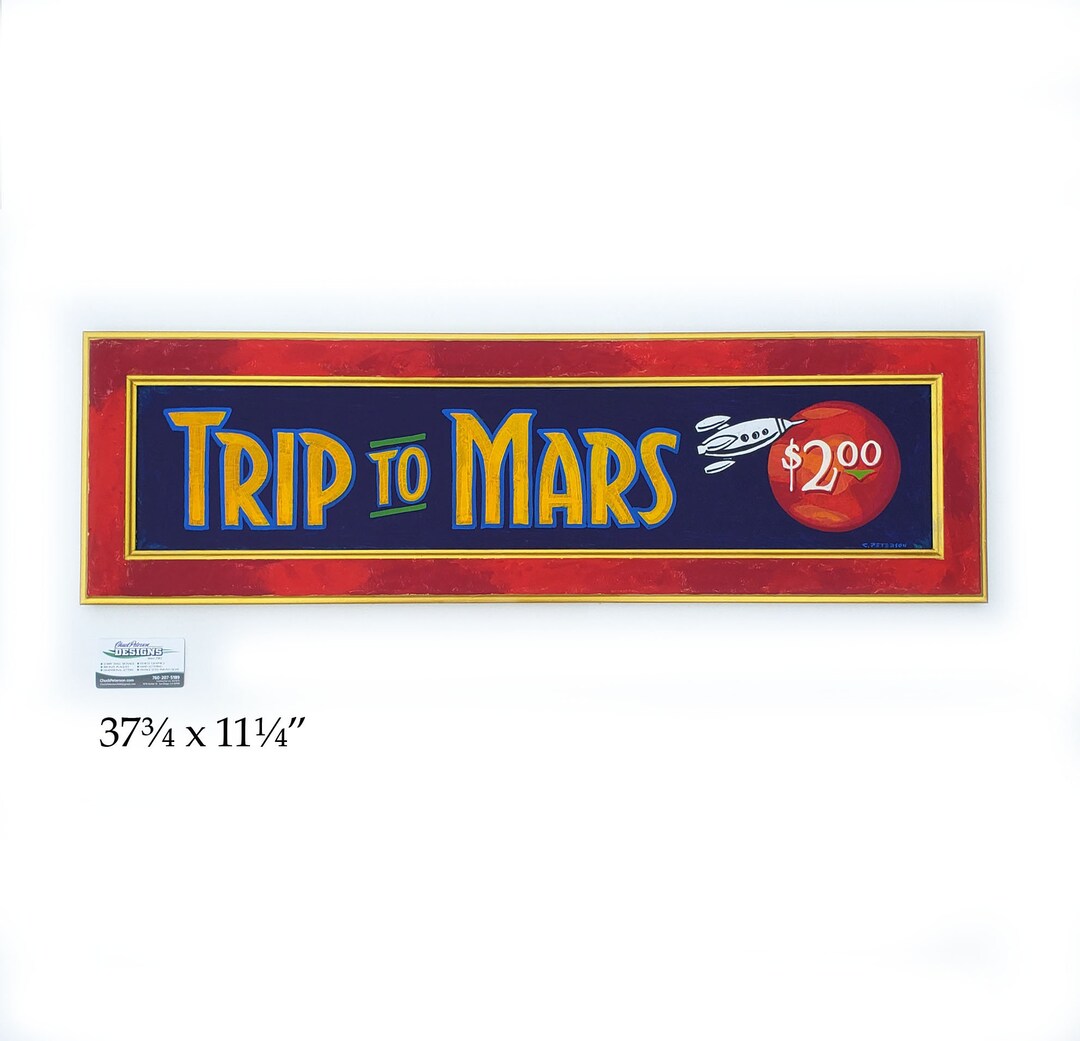 Trip to Mars Sign Hand Painted Sign - Etsy