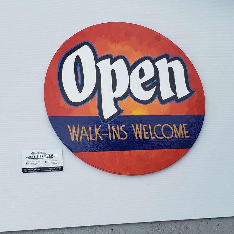 Open Walk Ins Welcome Hand Painted Sign | Etsy