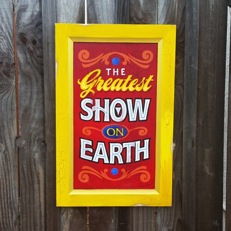 Greatest Show on Earth Circus Sign Carnival Art | Etsy
