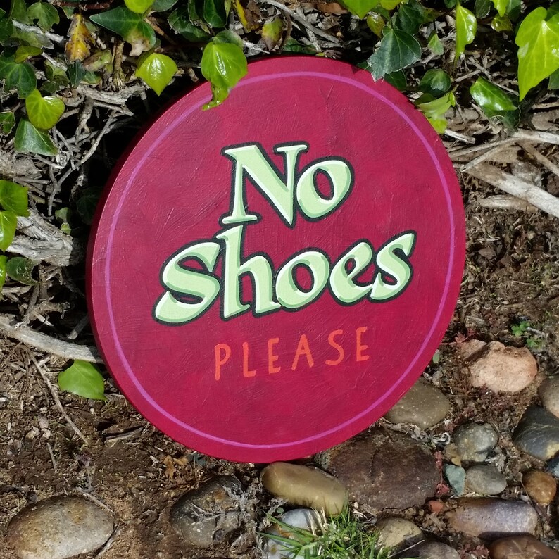 No Shoes Sign Hand Painted - Etsy