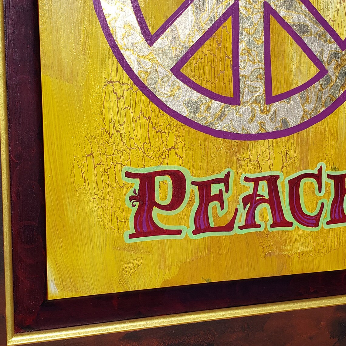 Peace Symbol Peace Sign Wall Art Psychedelic Hand Painted - Etsy