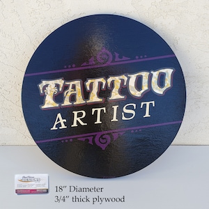 Tattoo Artist Studio Sign Hand Painted, Gilded With Variegated Leaf 18 ...