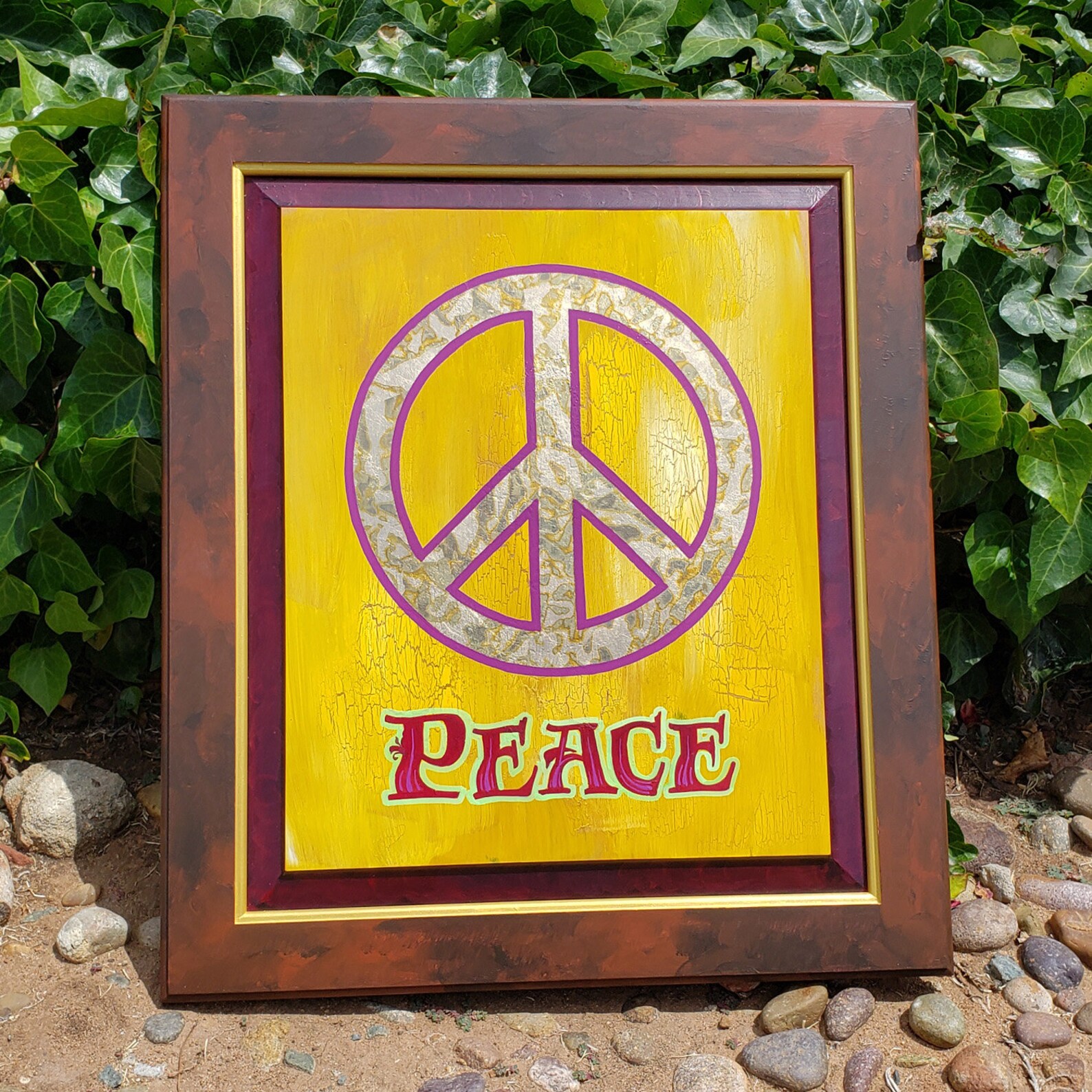 Peace Symbol Peace Sign Wall Art Psychedelic Hand Painted - Etsy