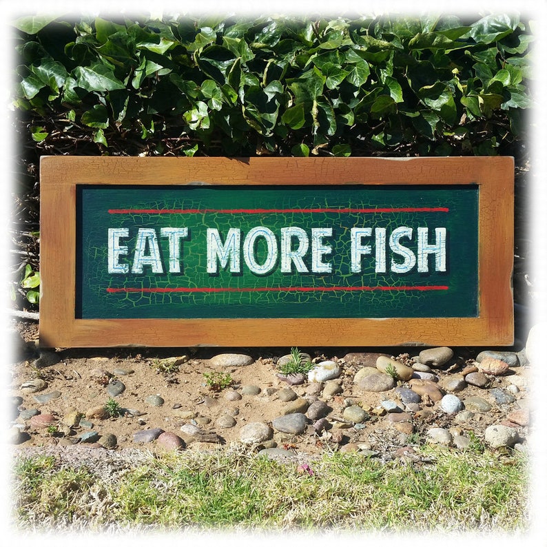 Eat More Fish Sign Seafood Restaurant or Home Decor Hand - Etsy