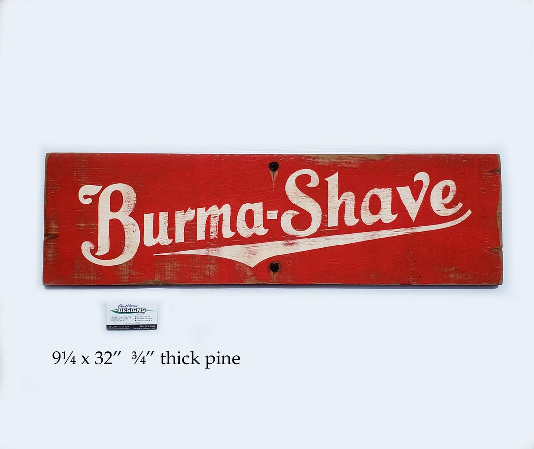 Burma Shave Sign Realistic Replica - Etsy