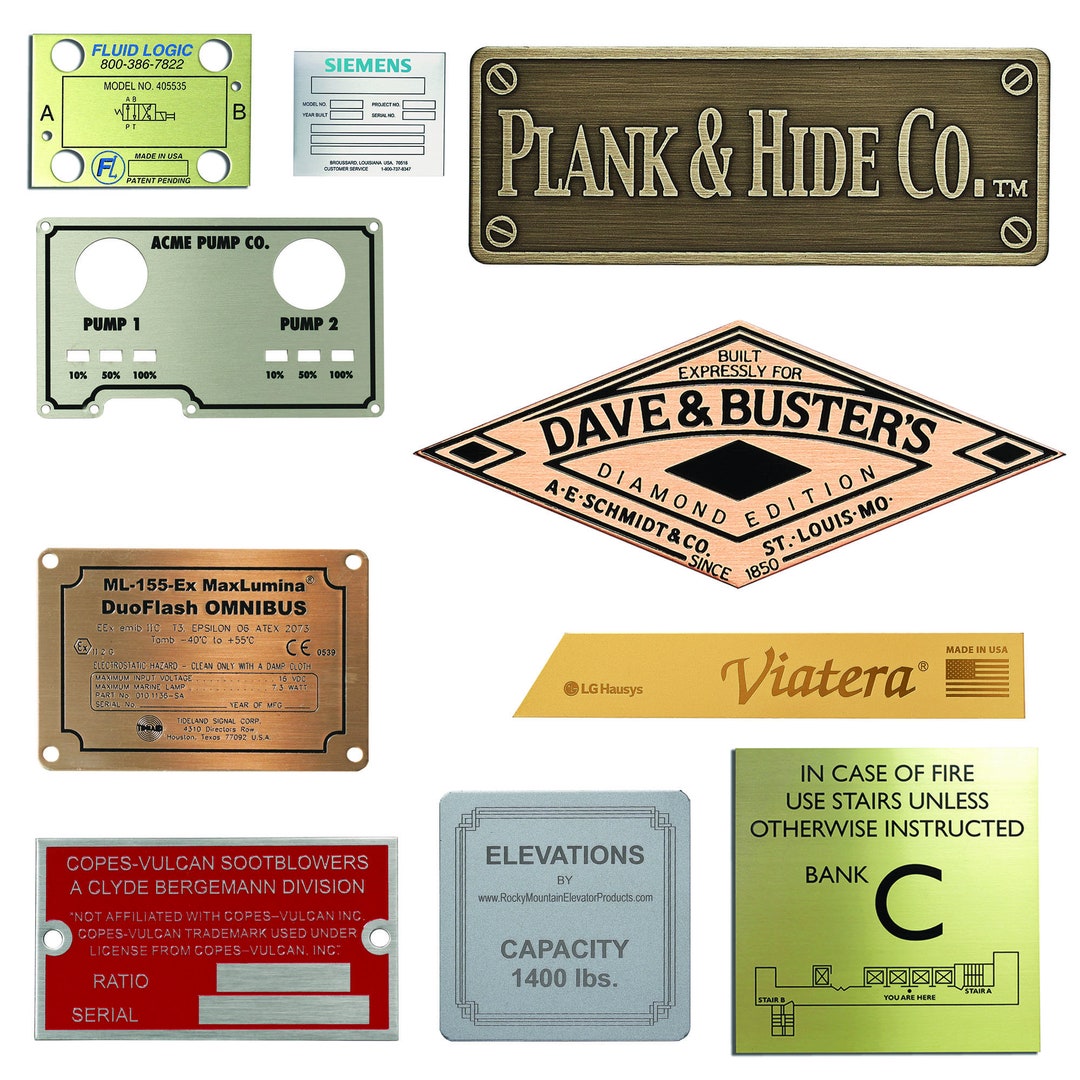 Nameplates, Machinery Tags, Instrument Panels, Ornamental Plates - Etsy