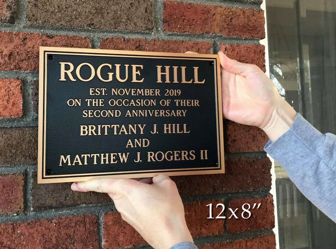 Bronze House Plaque Solid Address Personalized Anniversary Wedding ...