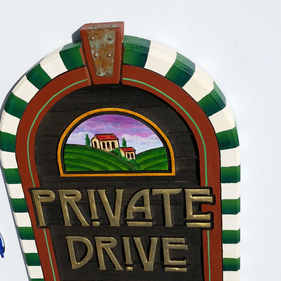 Private Drive Sign 22k Gold Leaf Sand Carved - Etsy
