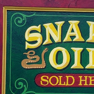 Snake Oil Hand Painted Sign Vintage Carnival Style - Etsy