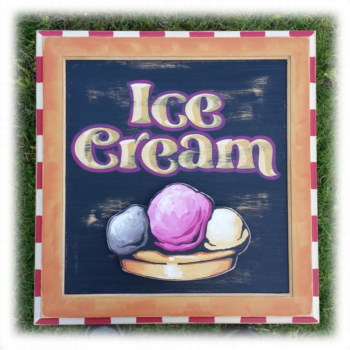 Ice Cream Sign Hand Painted - Etsy
