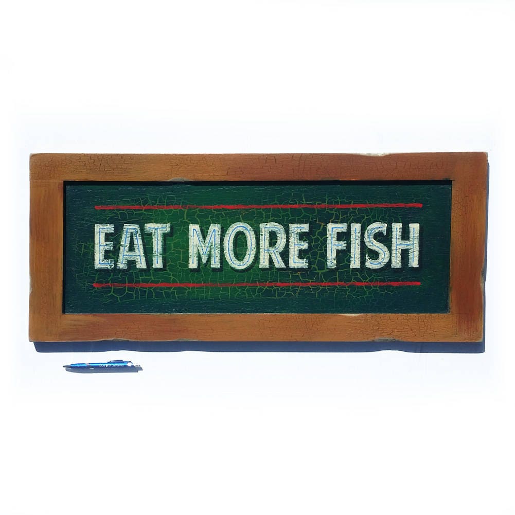 Eat More Fish Sign seafood restaurant or home decor Hand | Etsy