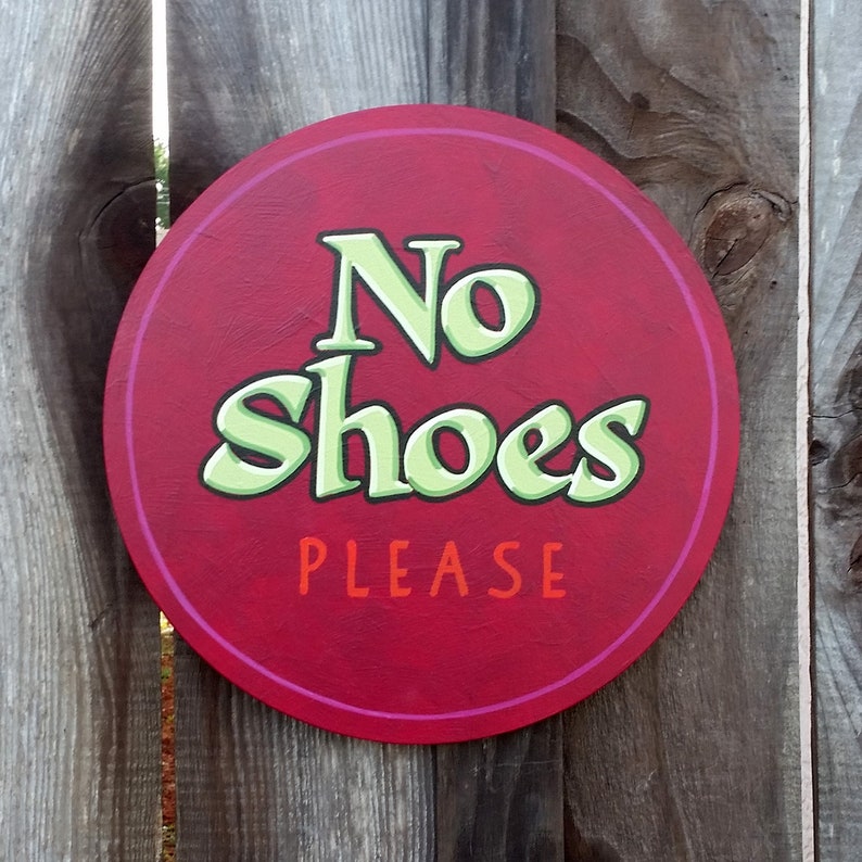 No Shoes Sign Hand Painted - Etsy