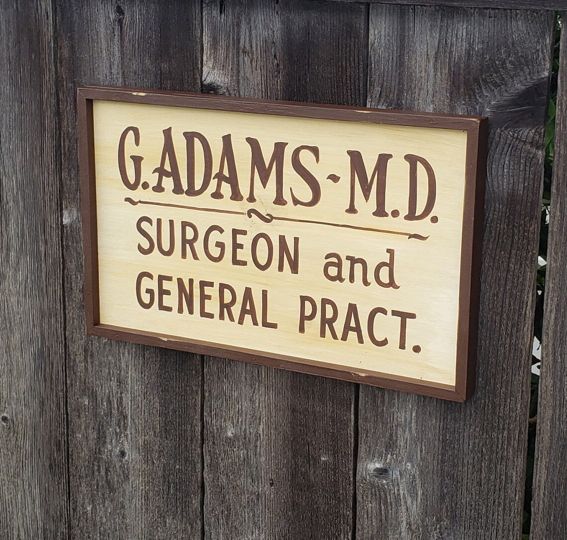 Gunsmoke Doc Adams Office Sign Replica Hand Painted - Etsy