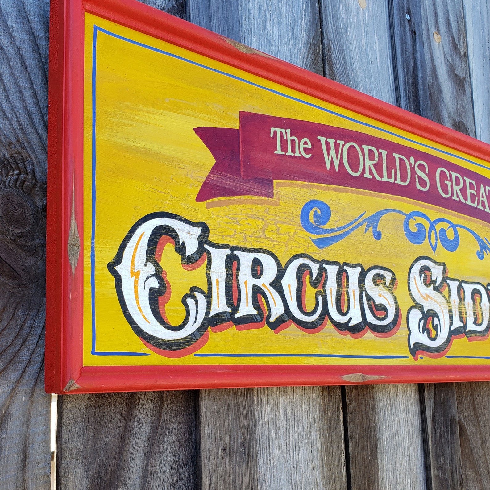 Circus Sideshow Old Time Painted Sign 12x36 | Etsy