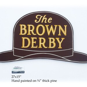 Brown Derby Restaurant Sign Hand Painted Replica - Etsy