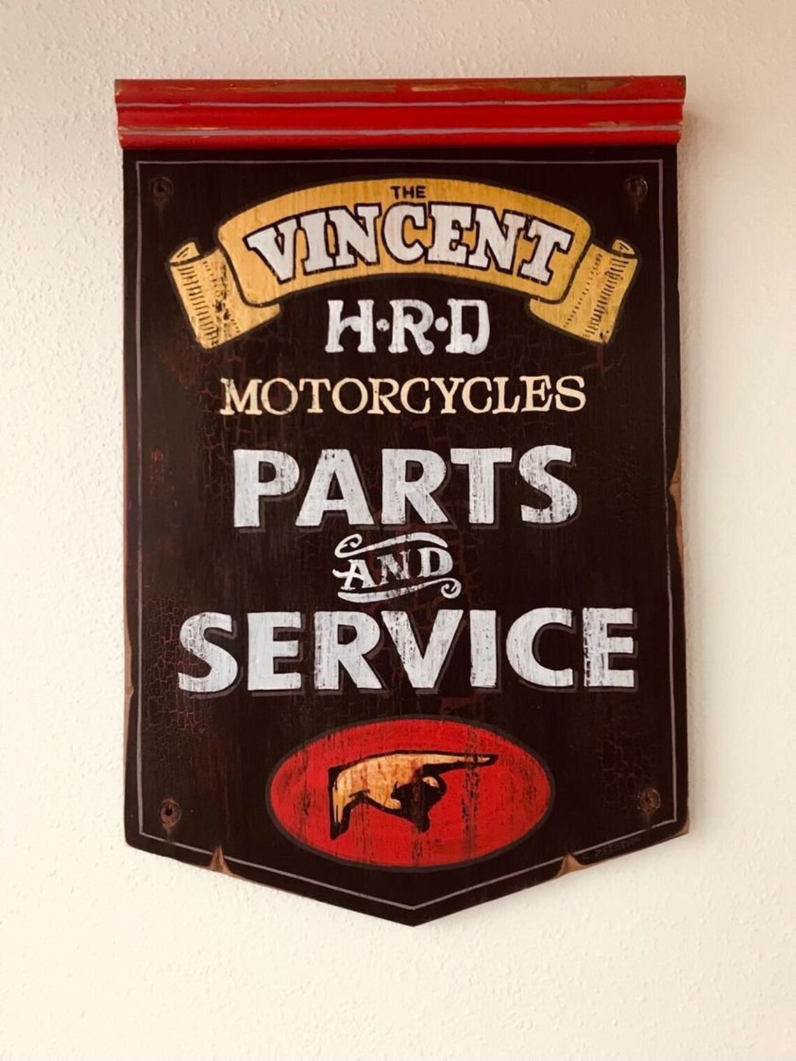 Classic Motorcycle Vincent Sign Replica Hand Painted - Etsy