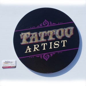 Tattoo Artist Studio Sign Hand Painted, Gilded With Variegated Leaf 18 ...