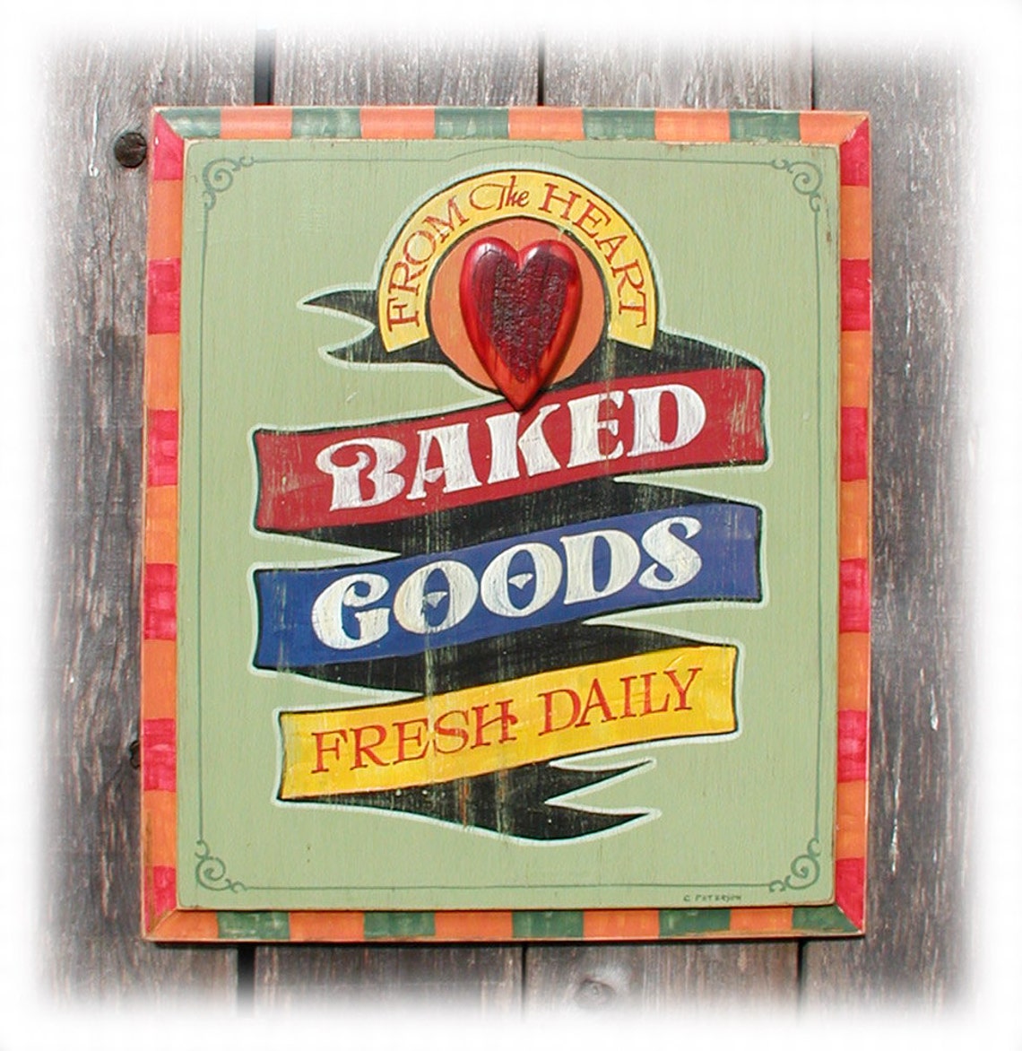 Baked Goods Vintage Style Sign Carved Heart Hand Painted - Etsy