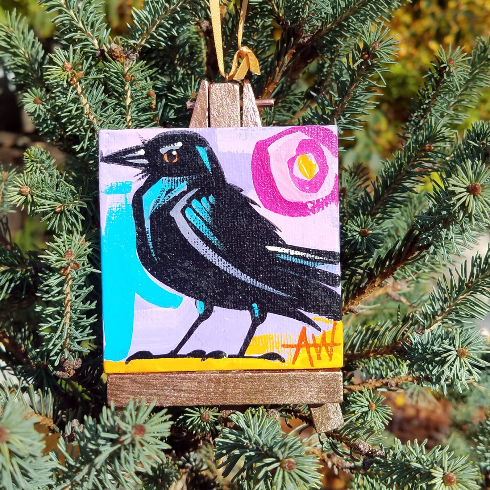 Mid-century Raven. A One-of-a-kind Painting of This Magnificent Bird by ...