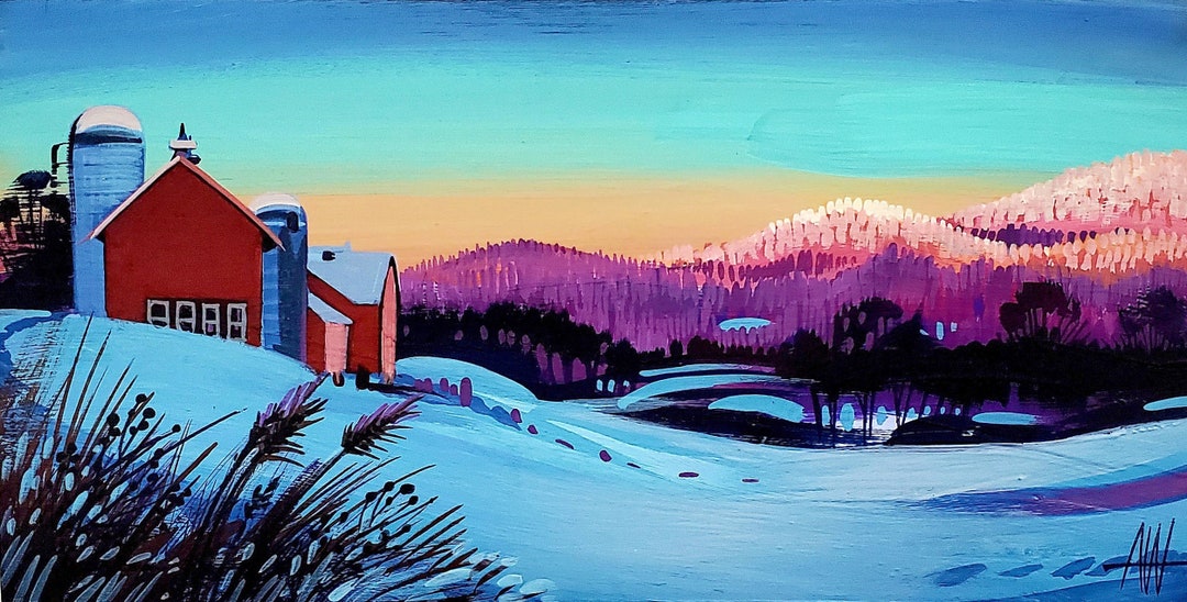 Alpenglow on Vermont's Green Mountains. A High Quality Giclee of an ...