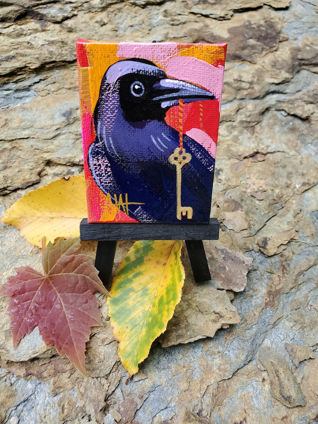 Raven With Key- A One-of-a-kind Painting of This Magnificent Bird by ...