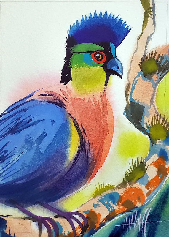 Purple_crested Turaco is Part of My 2022 A Year of Birds - Etsy