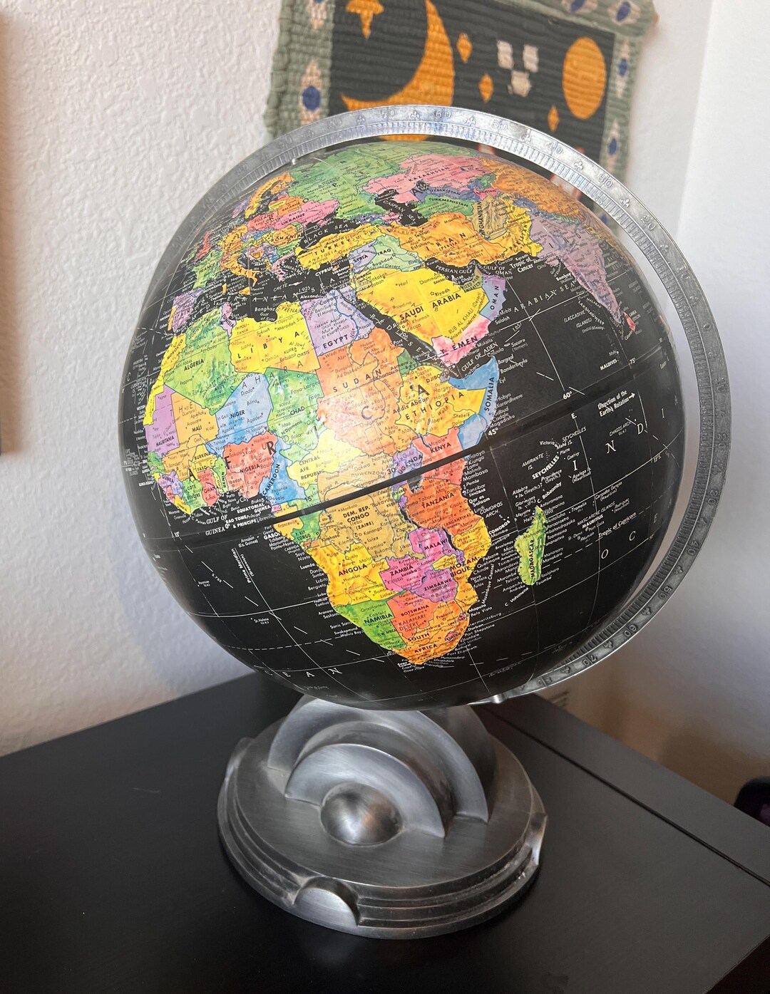 Levenger Repligle Starlight Black Colorful World Globe 12” - Etsy