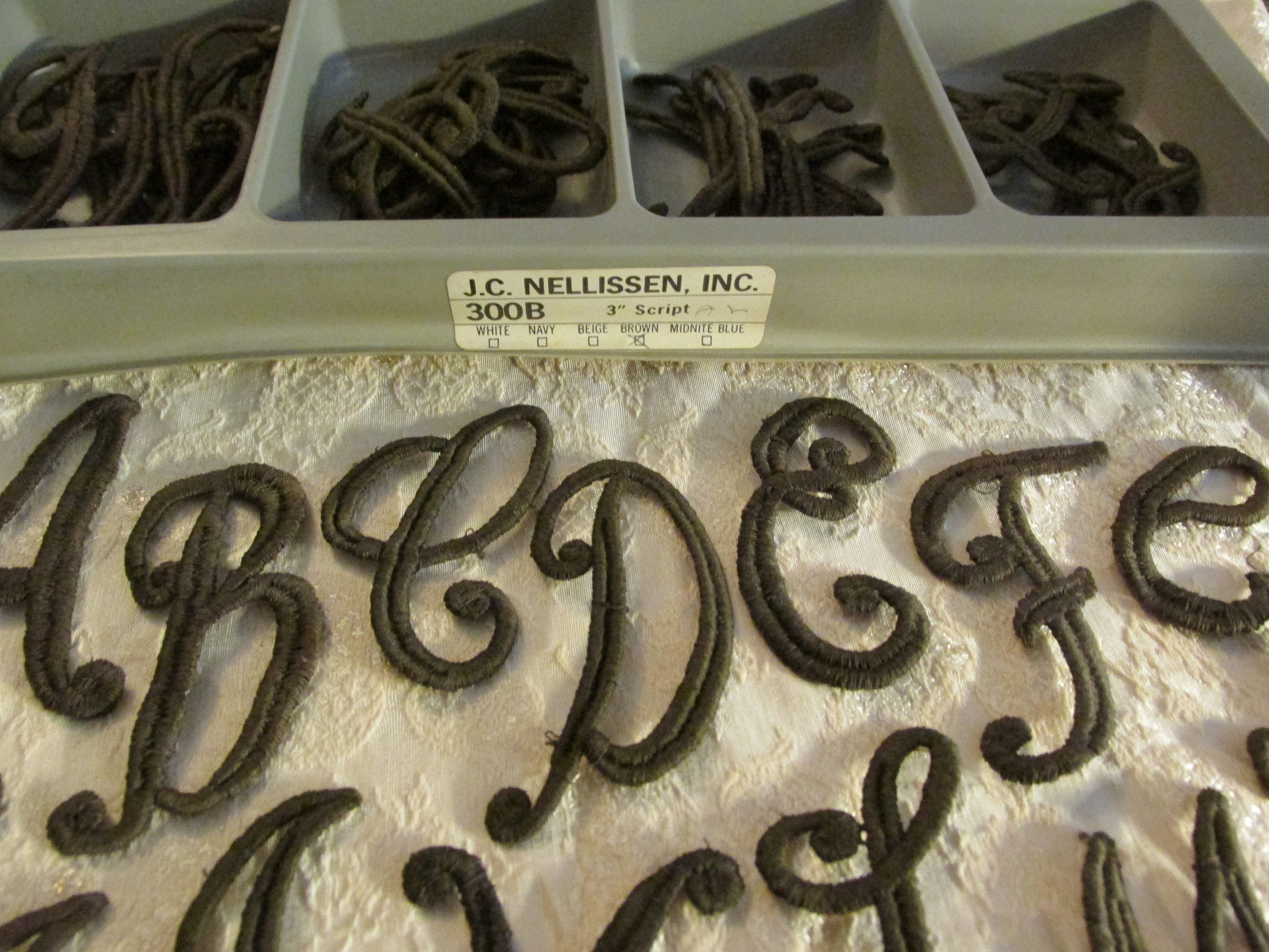 Vintage 3 BROWN Script LETTERS Monogram Alphabet | Etsy