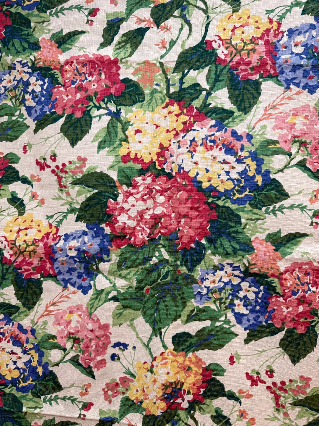Waverly Newstead Hydrangea Floral Print Fabric 4 Yards USA Bermuda ...