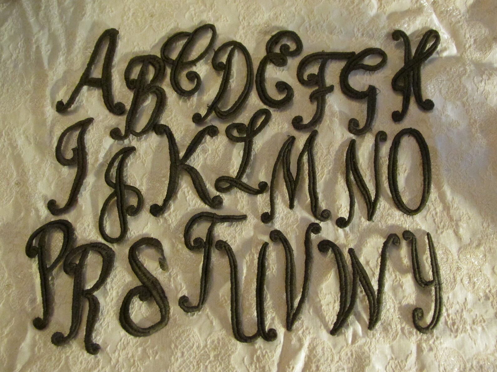 Vintage 3 BROWN Script LETTERS Monogram Alphabet | Etsy