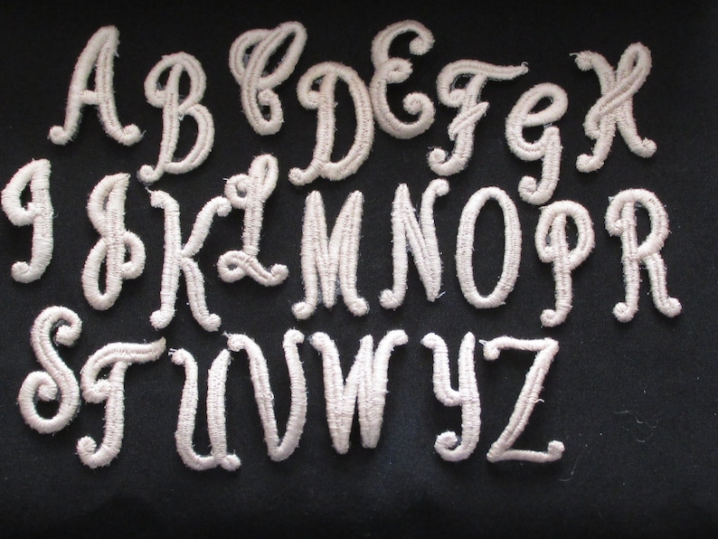 Vintage 1.5 BEIGE Script LETTERS Monogram Alphabet | Etsy