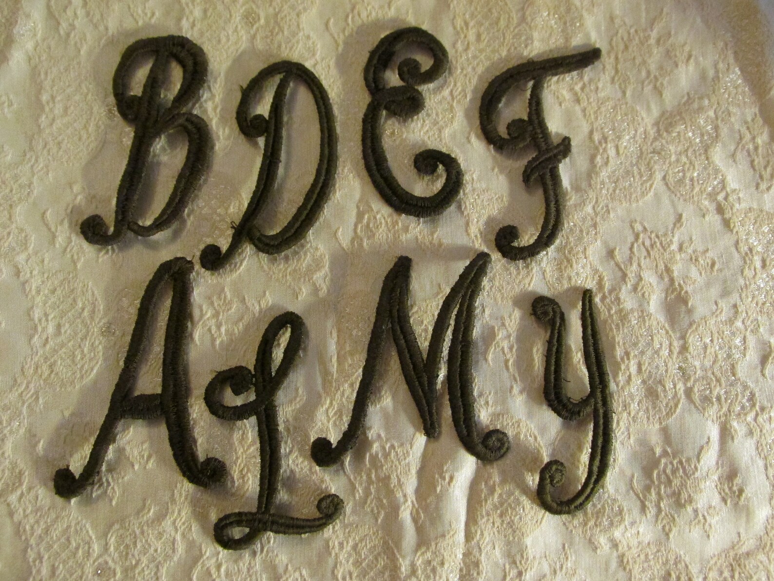 Vintage 3 BROWN Script LETTERS Monogram Alphabet | Etsy