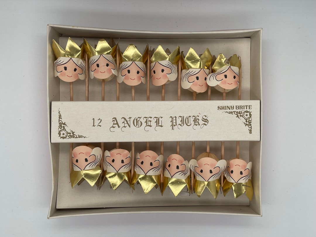 Vintage Shiny Brite Angel Picks Box of 12 Christmas Party Supply - Etsy