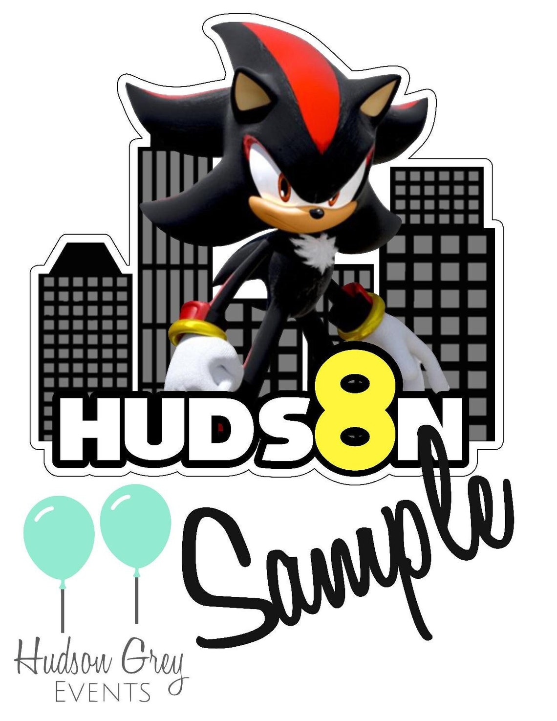 Shadow the Hedgehog Cake Topper Printable - Etsy