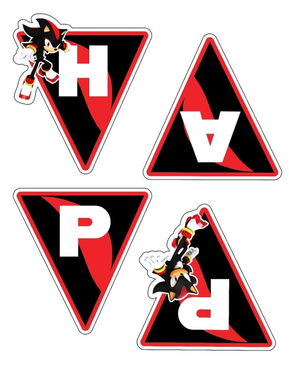 Shadow the Hedgehog Happy Birthday Banner Printable - Etsy