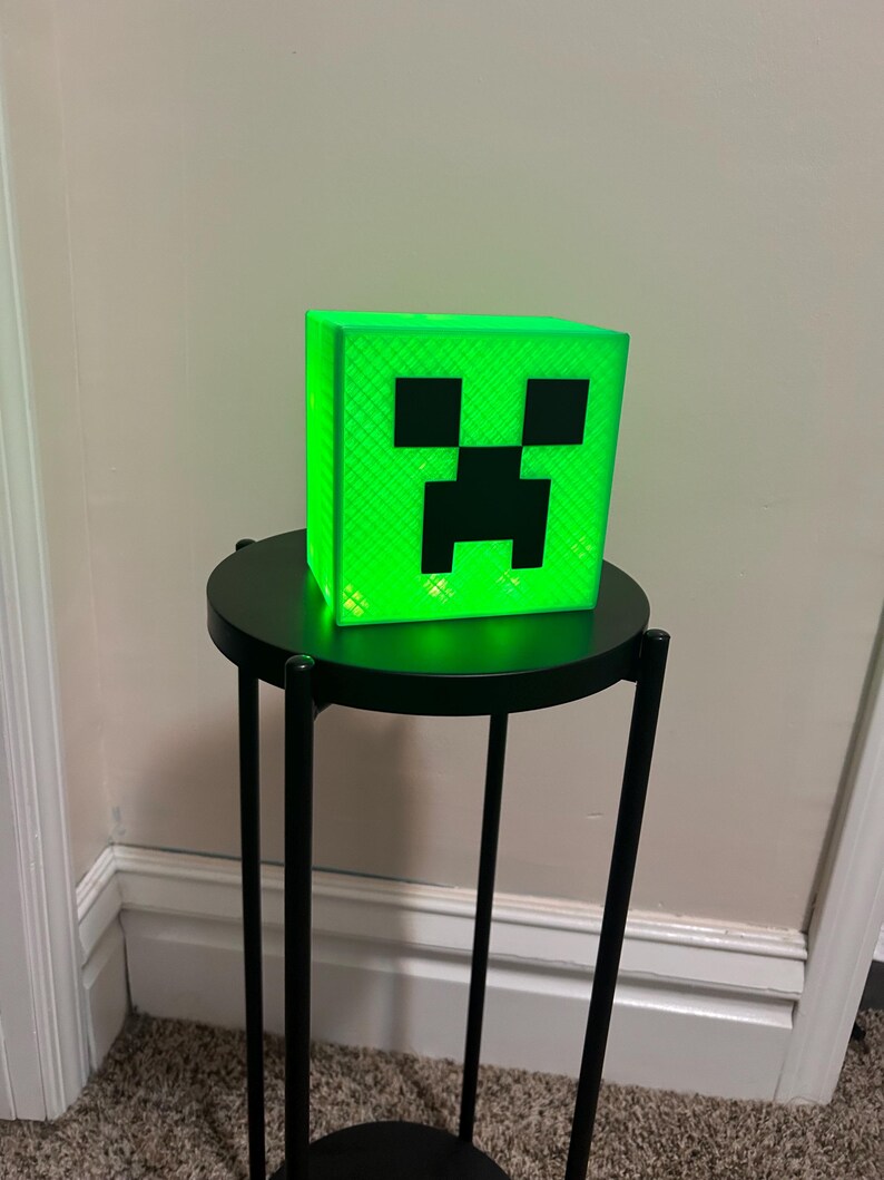 3D Printed Minecraft Creeper Inspired Light – Battery Powered LED ...