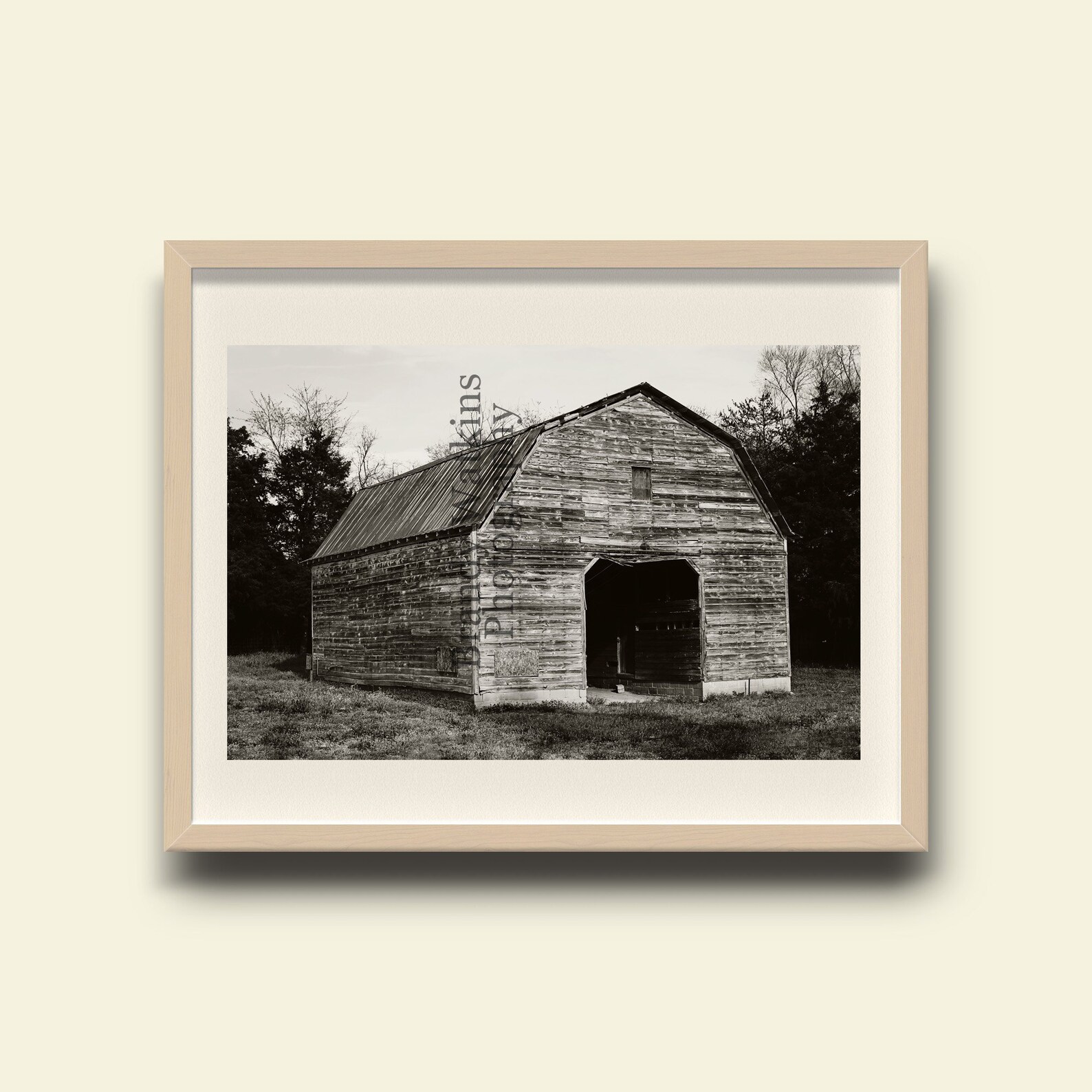 Old Barn Print, Black and White Rustic Barn, Black and White Barn ...