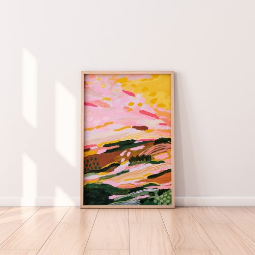 Neutral Earthy Abstract Landscape Art Paper Print - Etsy Australia